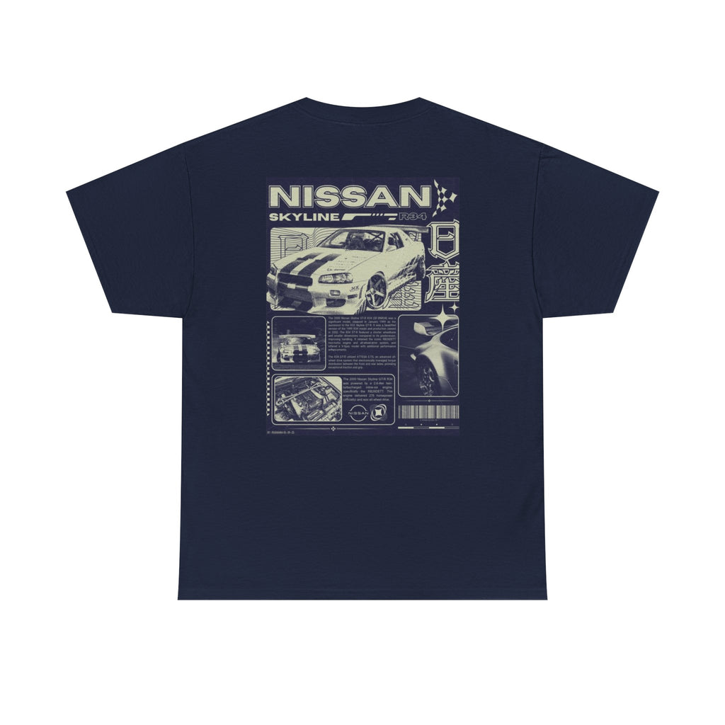 Nissan Skyline schematic print T-Shirt | Racing car blueprint graphic ...