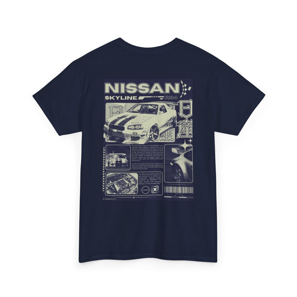 Nissan Skyline schematic print T-Shirt | Racing car blueprint graphic ...